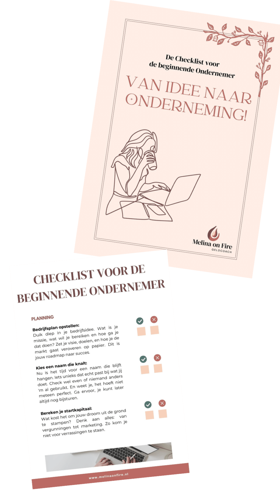 Starten als ondernemer, waar begin je? - Gratis e-book - Melina on Fire